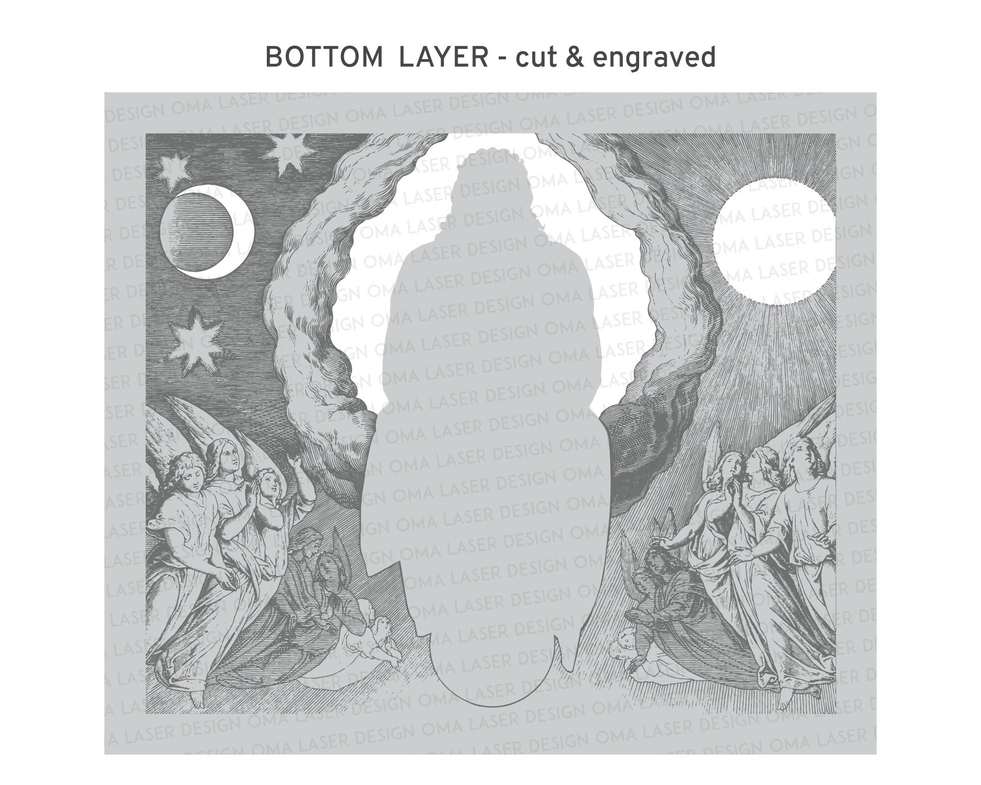 God Rested Laser File, Bible Genesis Engraving Vector, God Laser Cut ...