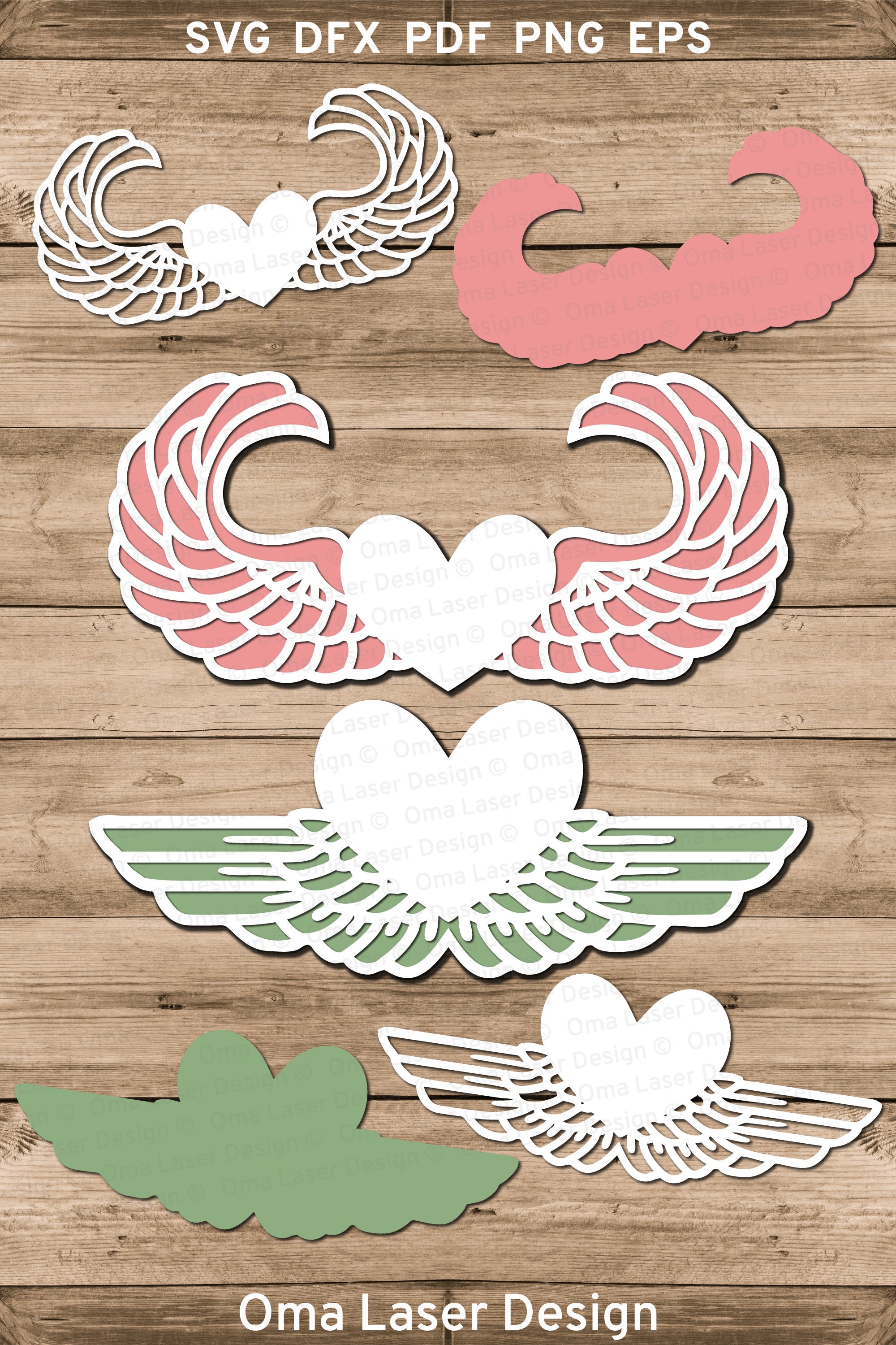 Alas de ángel svg. Archivo láser Cuttable & Grabado Dxf. - Etsy España