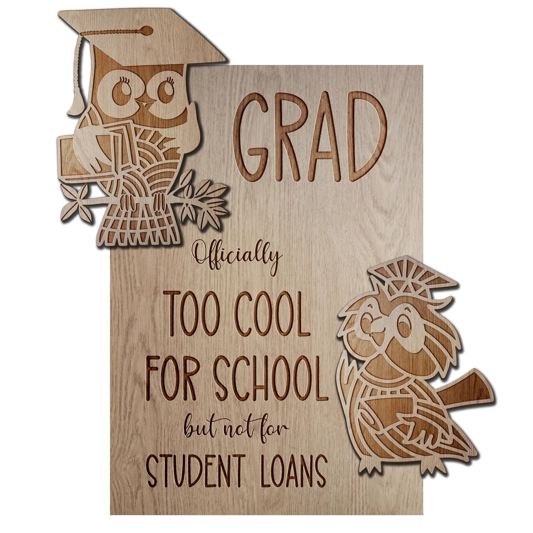 Graduation Owl Laser Cutting Design - Hand Drawn Owls, SVG Laser Cut ...