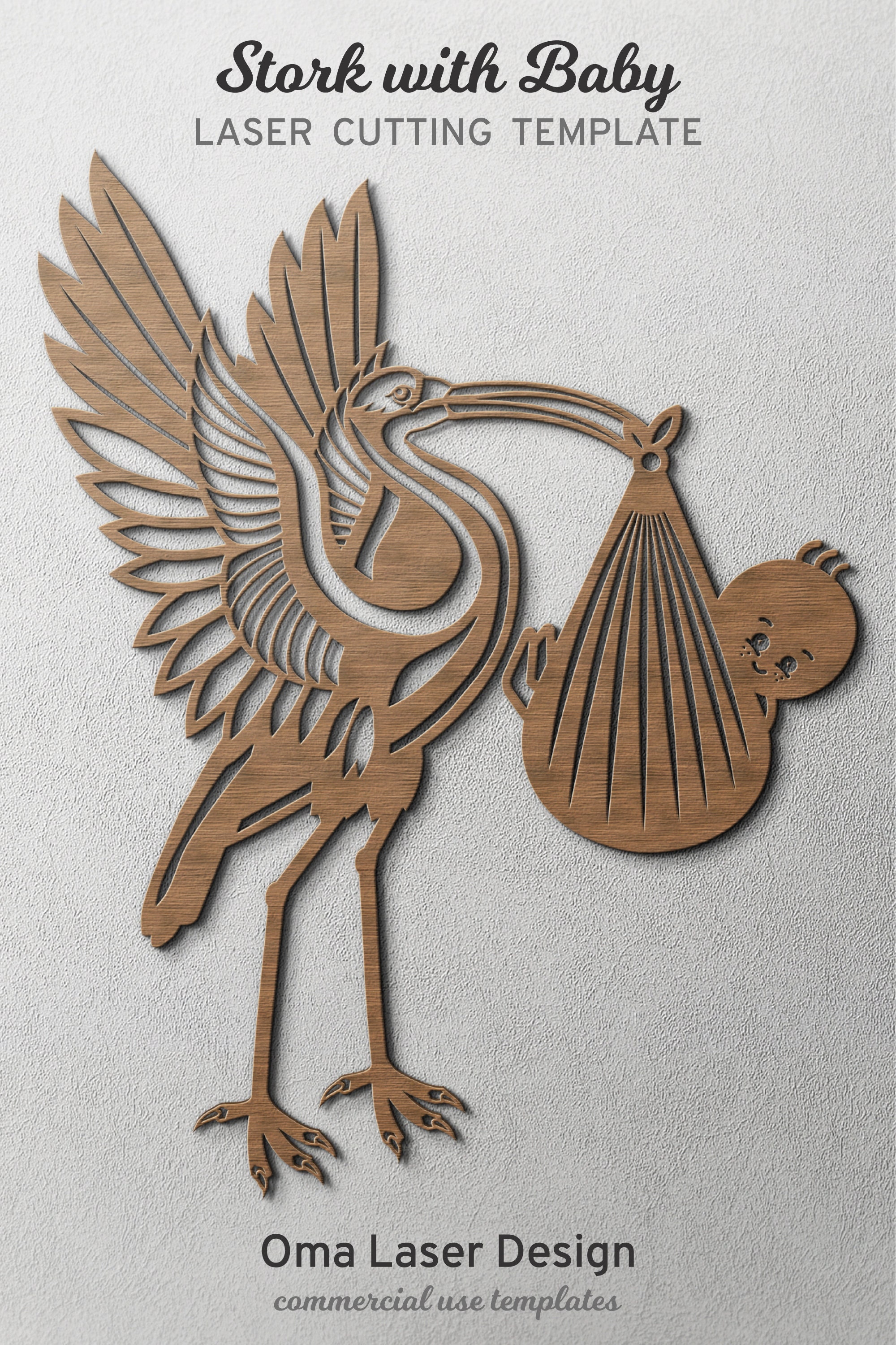 Stork Baby Shower Svg Laser Cut File. Coming Home Decoration - Etsy