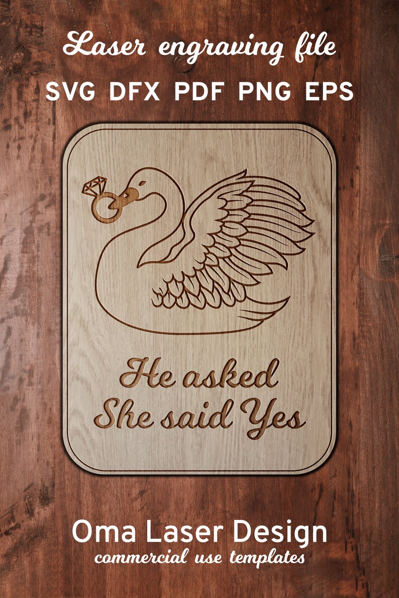 Swan Svg, Swan Princess Svg, He Asked Svg, She Said Yes Svg, Will You ...
