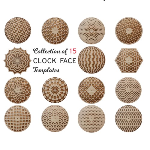 Clock Faces Svg Bundle. Set of 15 Wall Clock Laser Cut Files. - Etsy