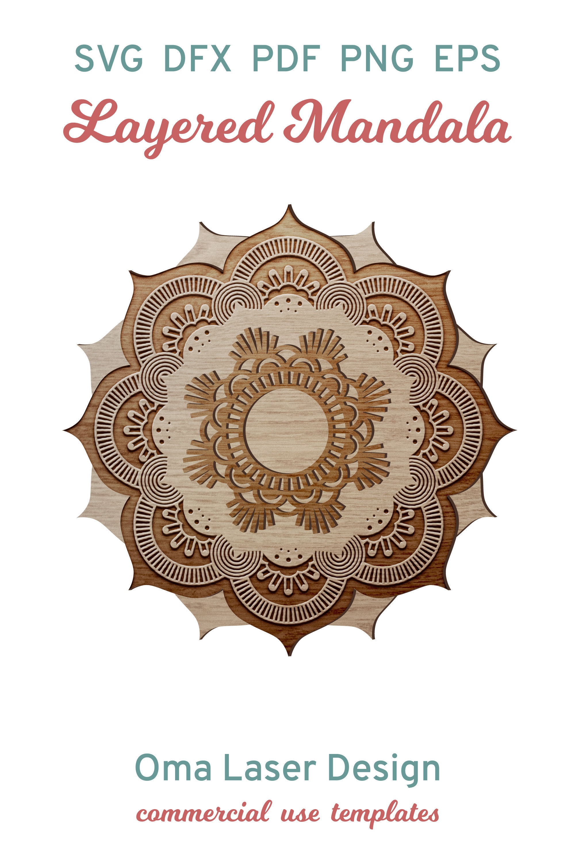 Layered Mandala Svg Laser File. Multi-layer Mandala Wall Art Template ...