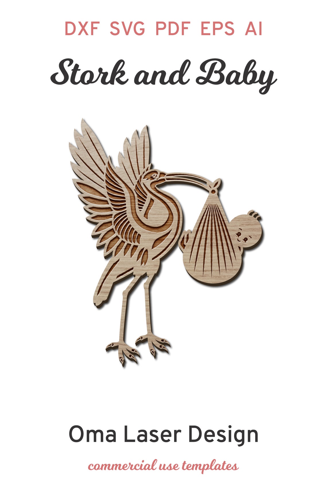 Stork Baby Shower Svg Laser Cut File. Coming Home Decoration - Etsy Canada
