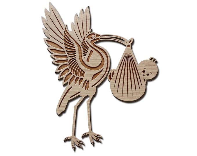 Stork Baby Shower Svg Laser Cut File. Coming Home Decoration Dxf ...