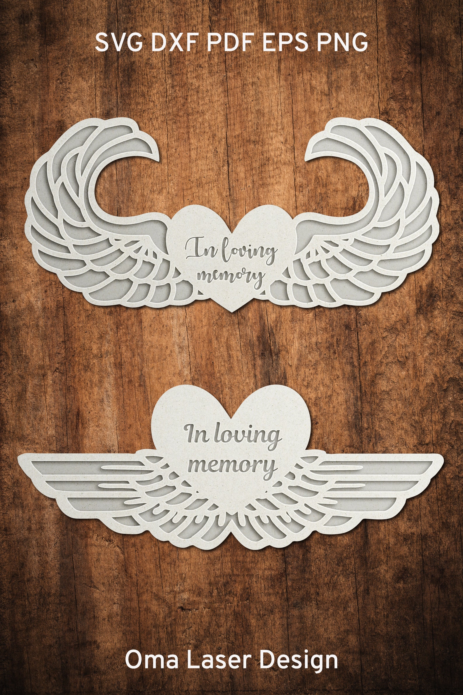 Angel Wings Svg. Laser File Cuttable & Engraving Dxf. Heart - Etsy