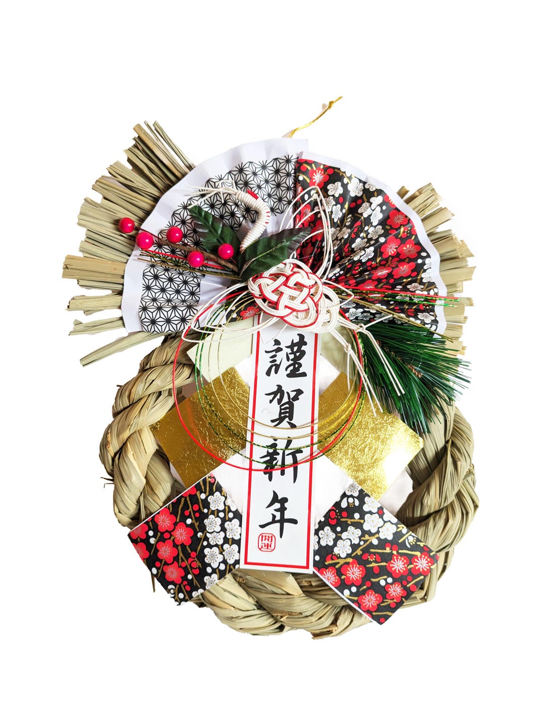 K678 KEI Japanese New Year's Decoration OSHOGATSU KAZARI. Hanging Straw ...