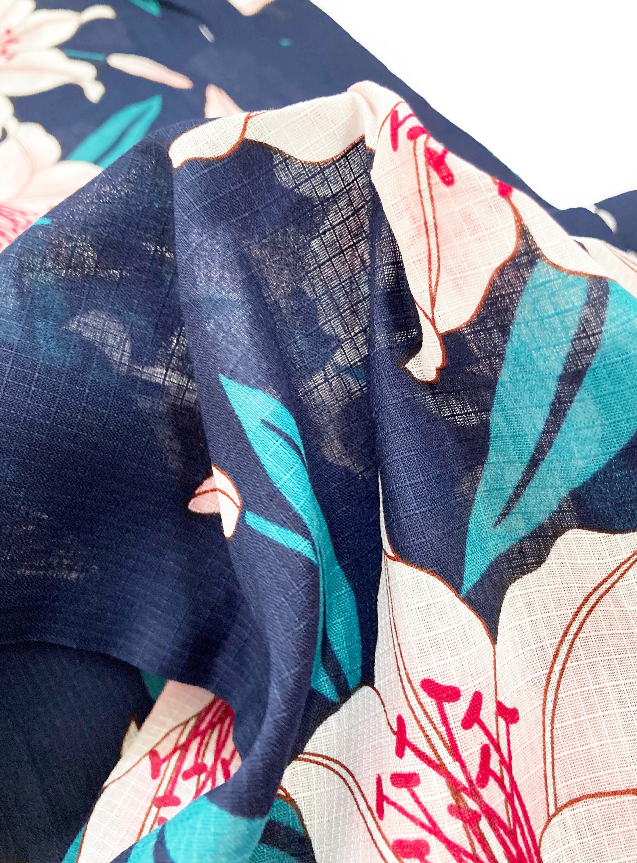 Japanese Summer Wear YUKATA. Cute Design. Navy Lily. | Etsy