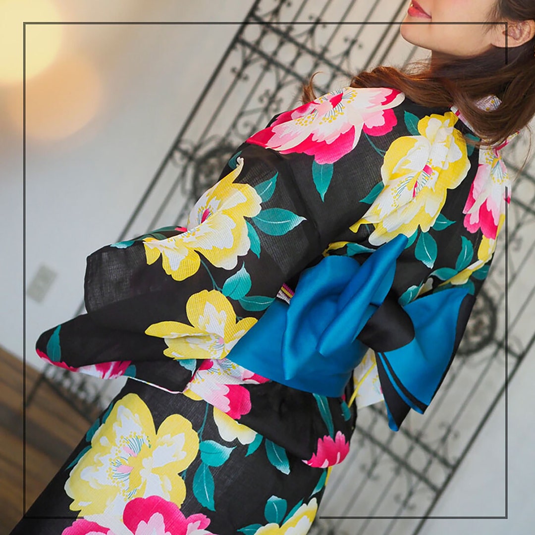 Japanese Summer Wear YUKATA. Cute Design. Multi-color Peony. - Etsy