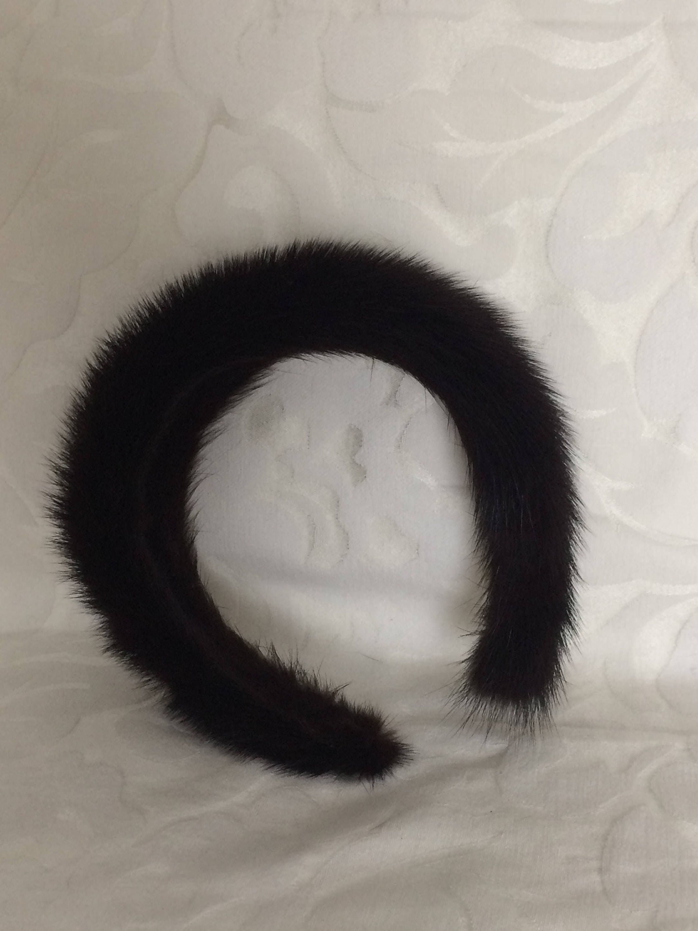 Real Mink Fur Headband in Black - Etsy