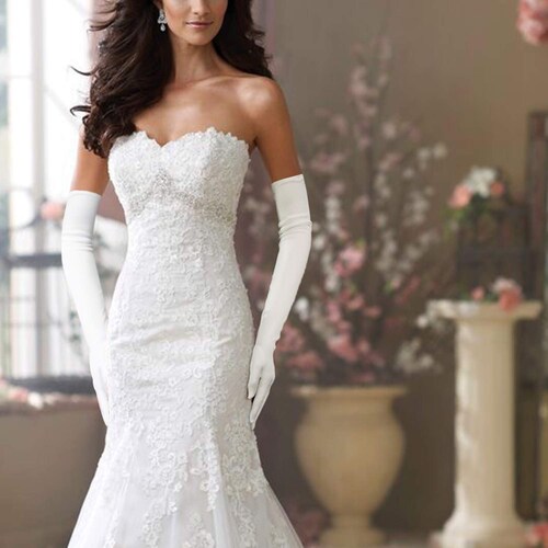 23 Long White Opera Gloves Satin Formal Wear Gloves - Etsy