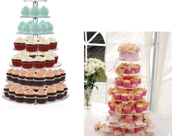 Crystal Clear Round 7-tier Cupcake Stand - Etsy