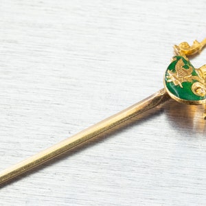 14K Yellow Gold Sword W/ Repousse Work Bird Vintage Stick Pin 2.6g - Etsy