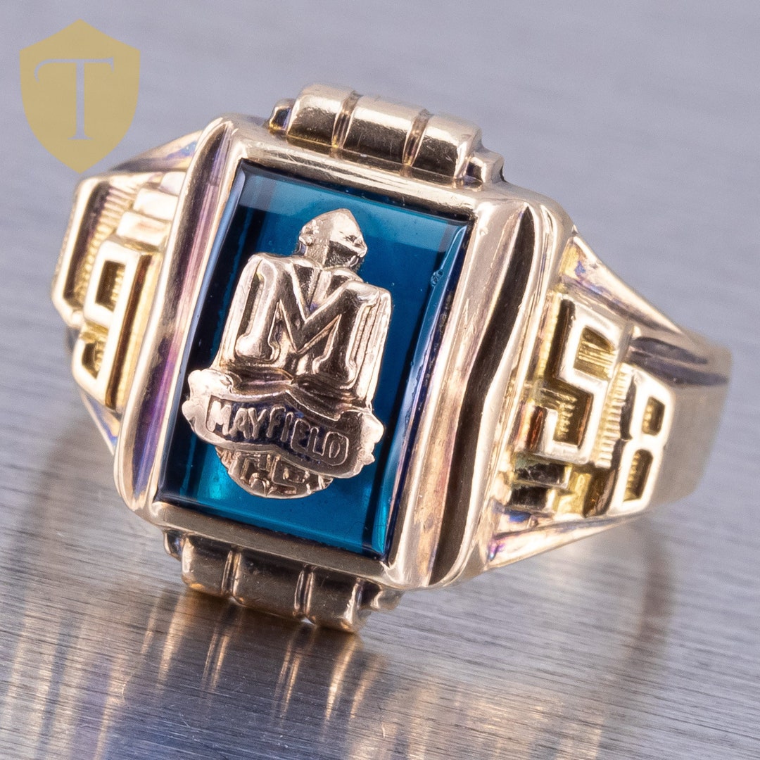 10K Yellow Gold Mayfield 1958 Vintage Ladies Class Ring - Size 6.75 - Etsy