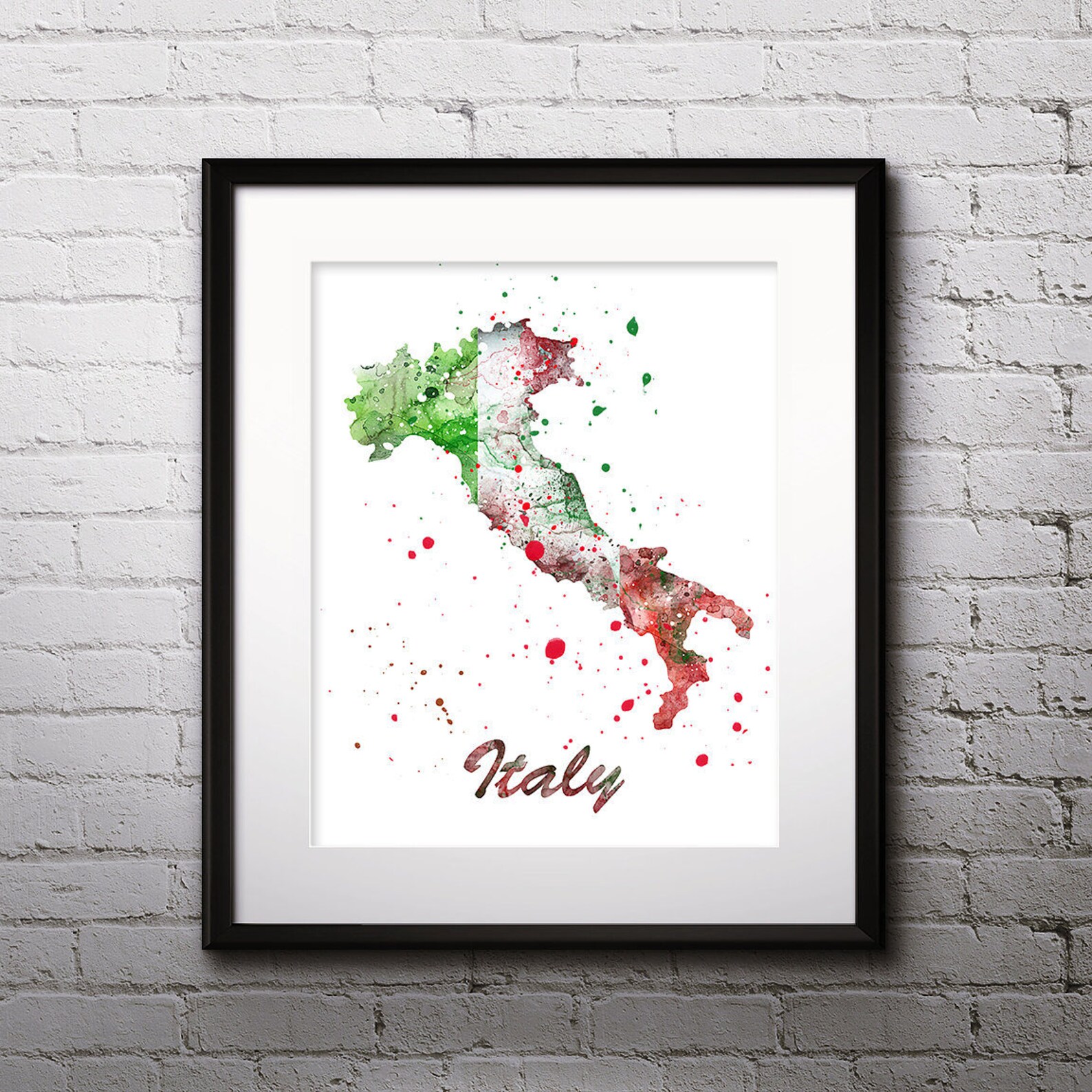 Italy Map Watercolor Print Italy Map Art Italy Map Painting | Etsy