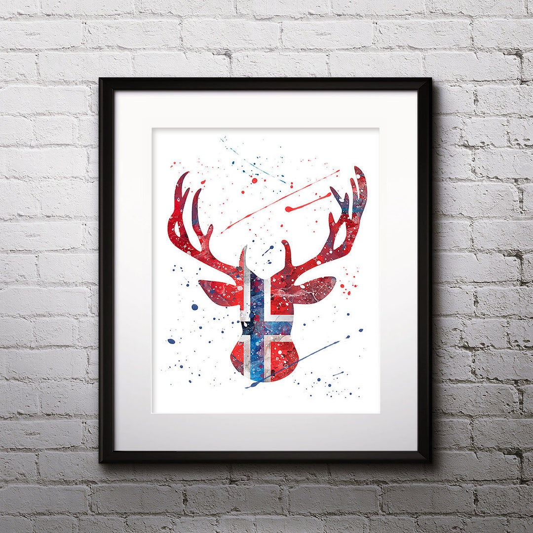 Norway Map Watercolor Print, Norway Map Art, Norway Map Painting ...