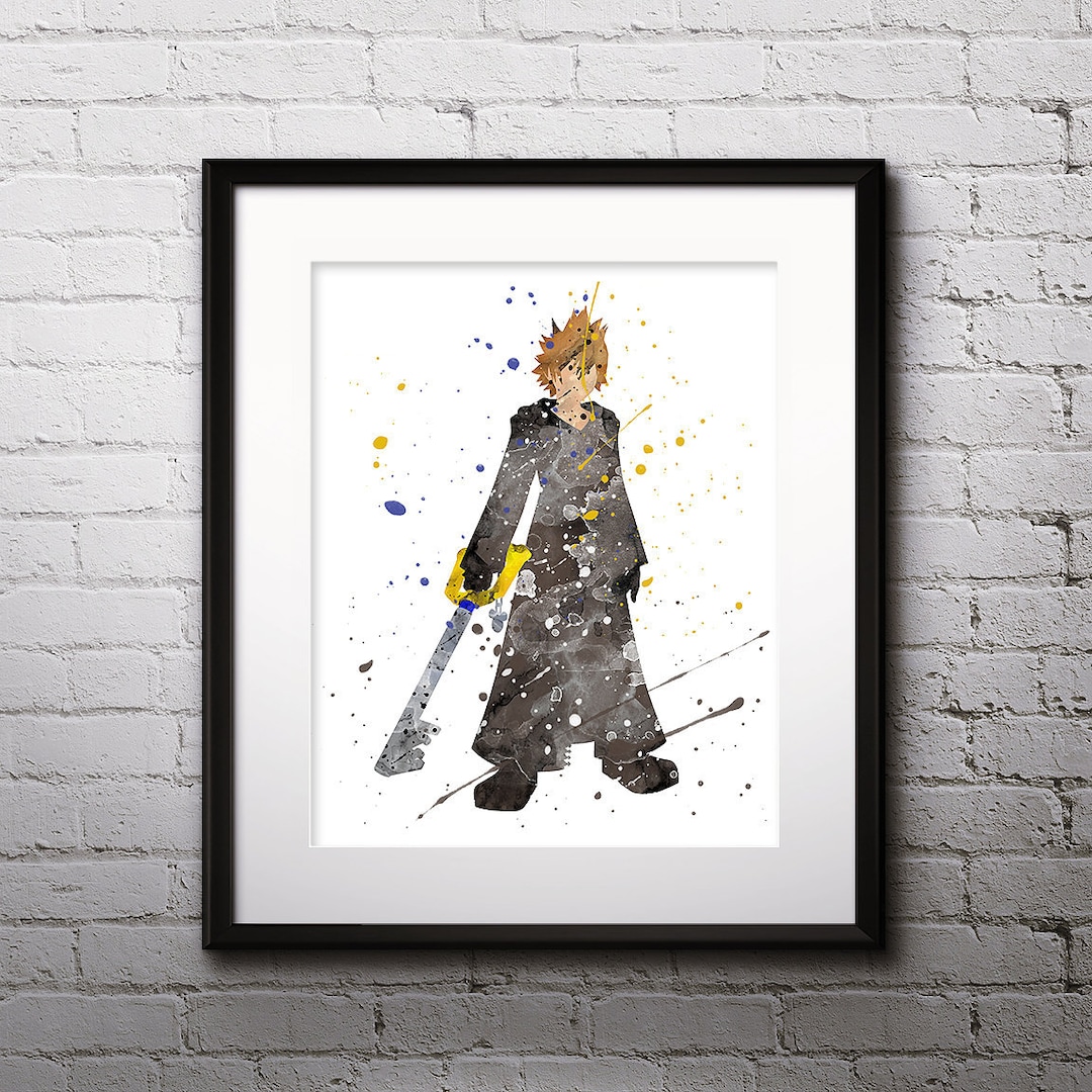 Roxas Watercolor Print, Roxas Art, Roxas Painting, Kingdom Hearts Art ...