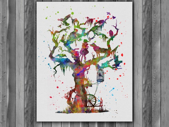 Juniper Tree Watercolor Print Grimm Brothers Print Juniper - Etsy