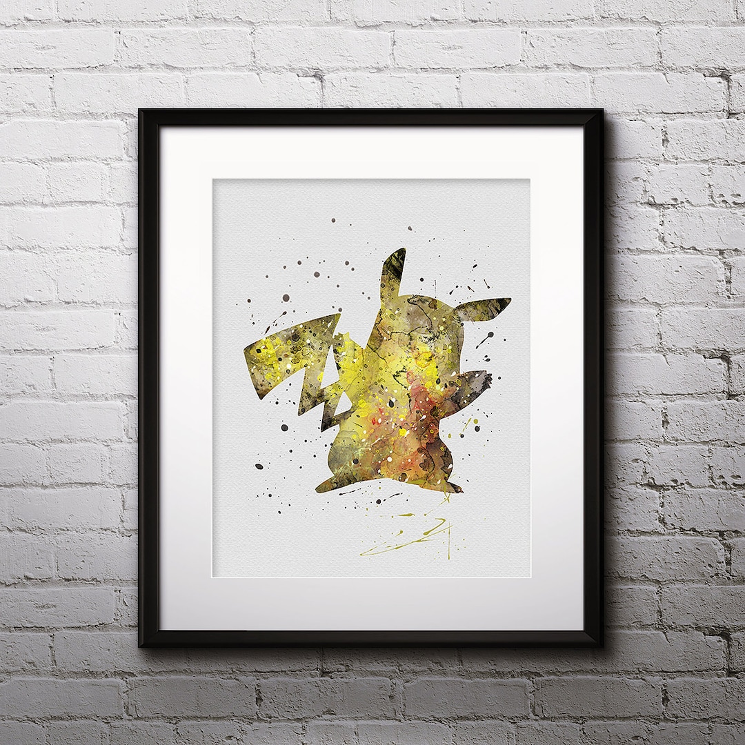Pikachu Watercolor Print, Pikachu Art, Pokemon Pikachu, Pokemon ...