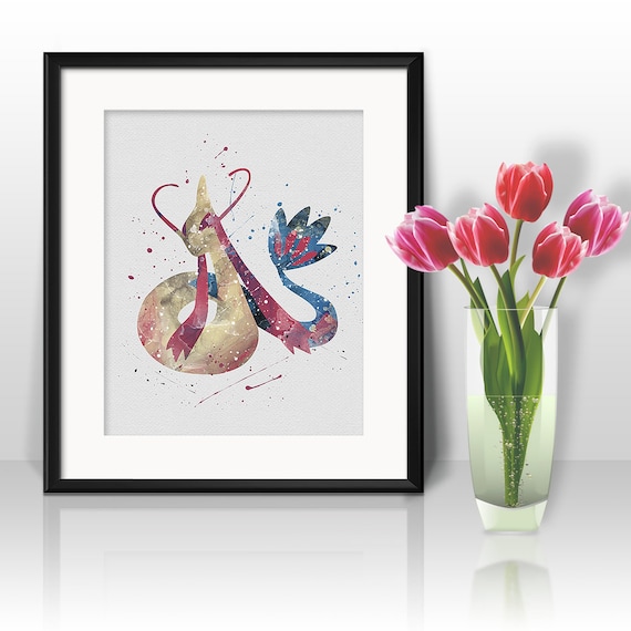 Milotic Watercolor Print Milotic Art Pokemon Milotic | Etsy