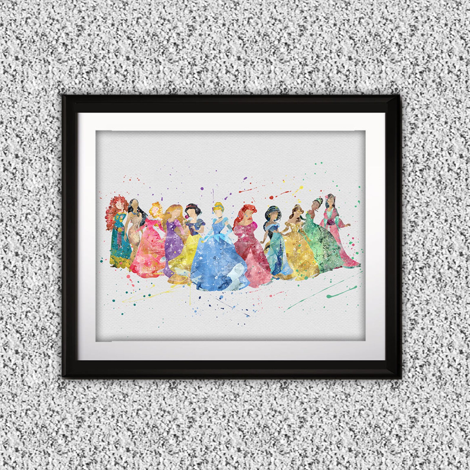 Princesses Watercolor Print Princesses Painting 3 Princess | Etsy