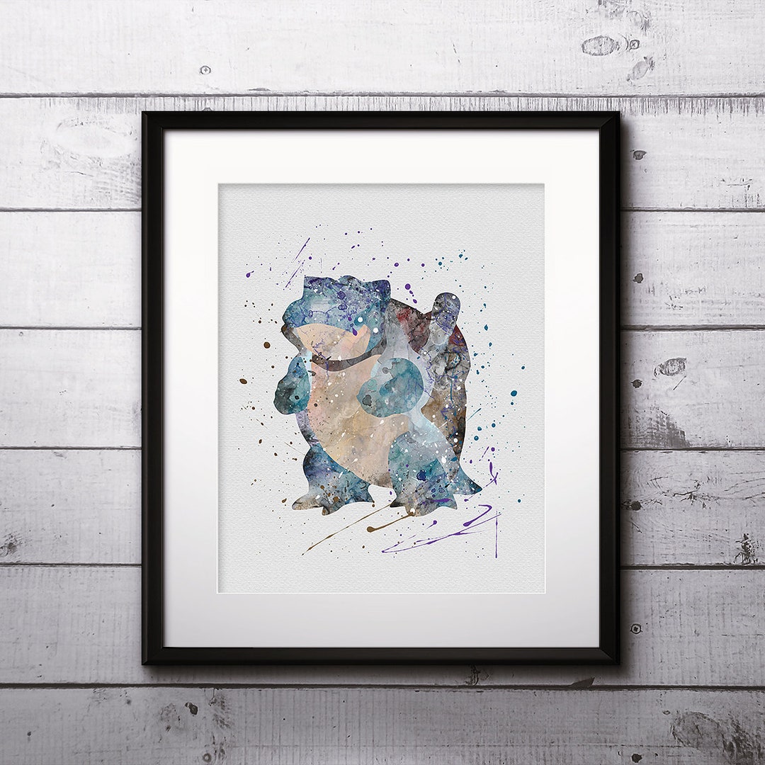 Blastoise Watercolor Print, Blastoise Art, Pokemon Blastoise, Pokemon ...