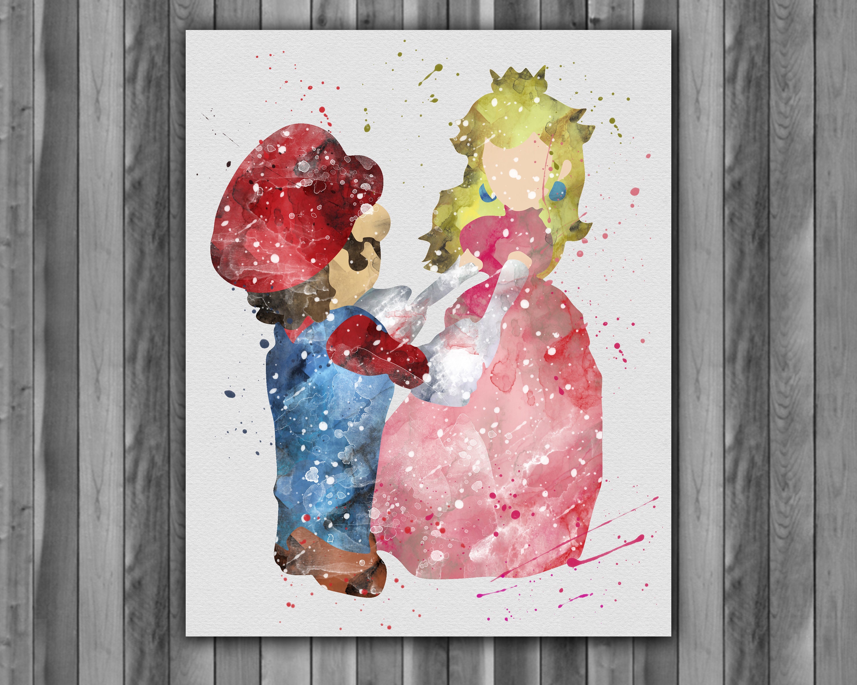 Super Mario Princess Peach Watercolor Print Nintendo Art - Etsy