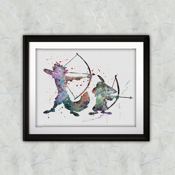 Robin Hood Watercolor Print Robin Hood Disney Art Robin Hood - Etsy