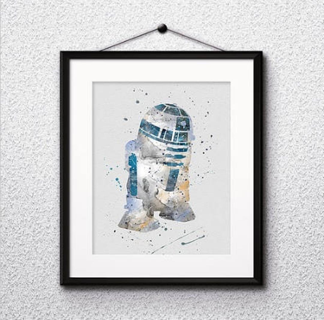 R2-D2 Watercolor Print, Star Wars Painting, Star Wars, Nursery, Kids ...