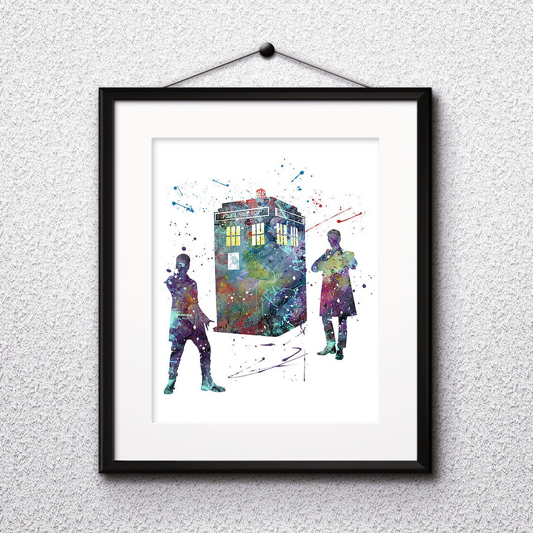 Tardis Watercolor Print, Dr Who Print, Tardis Painting, Dr Who Painting ...