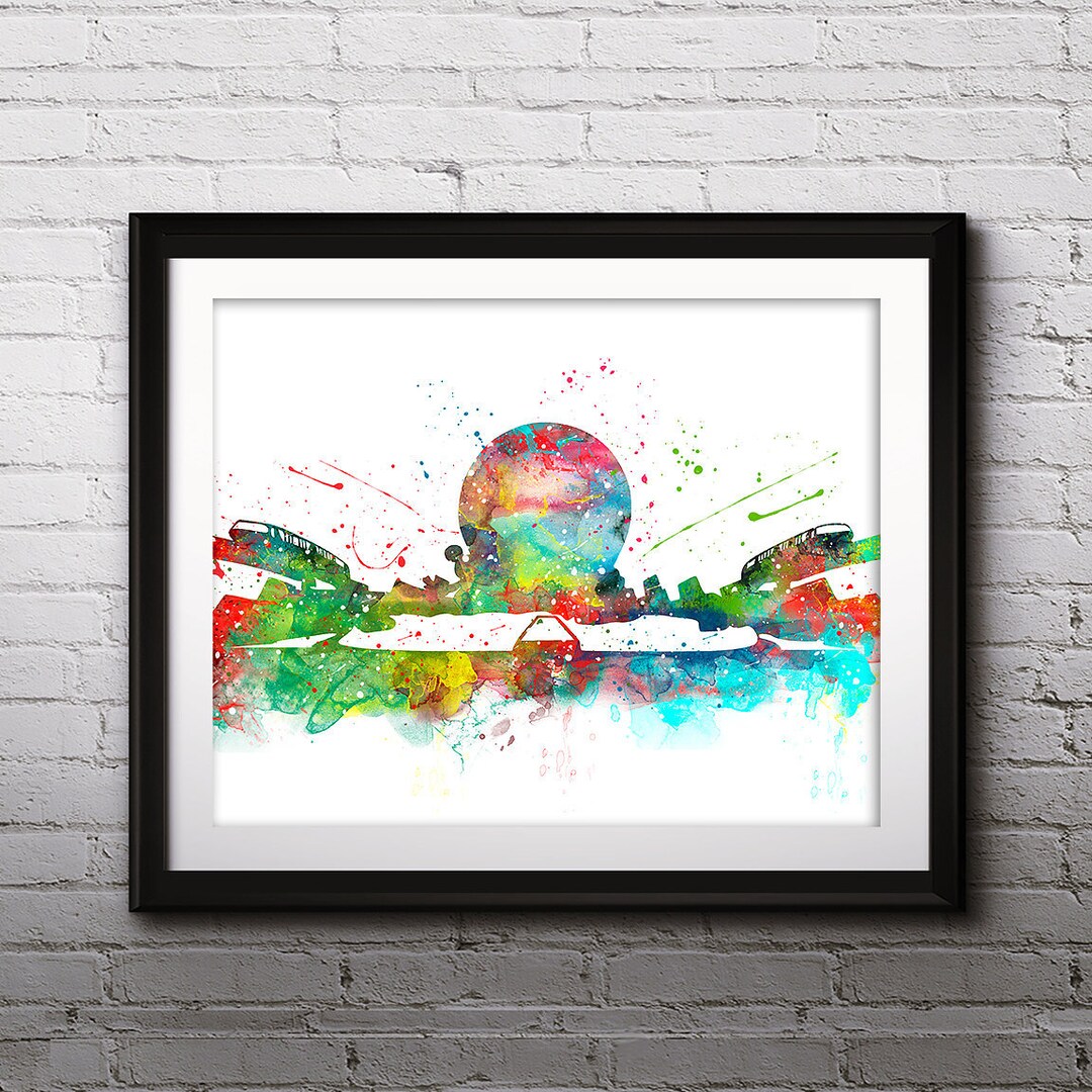 EPCOT Skyline Watercolor Print, Disneyland Art, EPCOT Painting, EPCOT ...