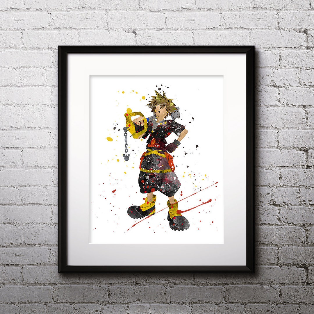 Sora Watercolor Print, Sora Art, Sora Painting, Kingdom Hearts Art ...