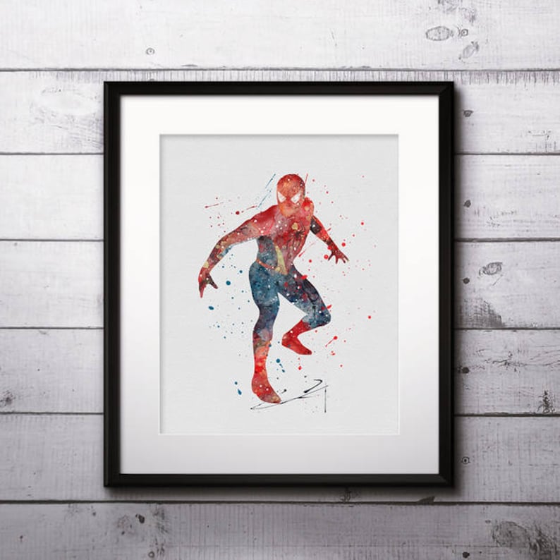Spiderman Watercolor Print Spider-man Art Marvel Comics Art - Etsy