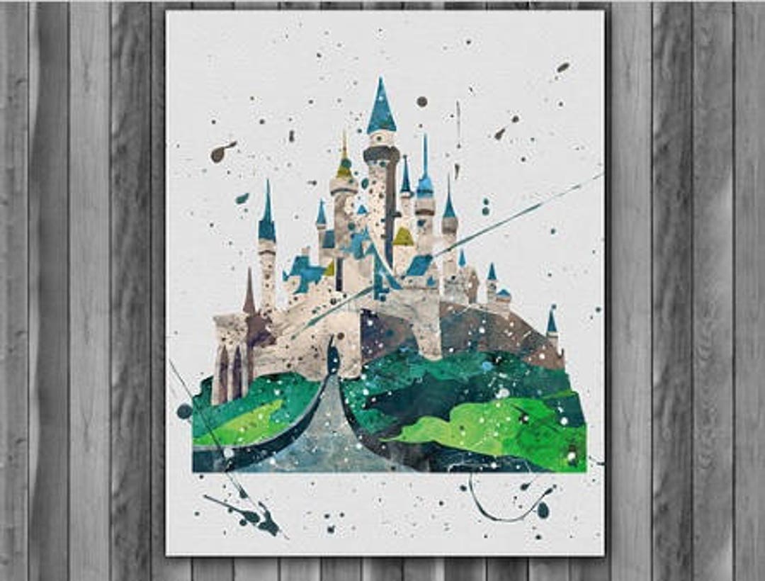 Castle Watercolor Print Castle Painting Castle Art Nursery - Etsy