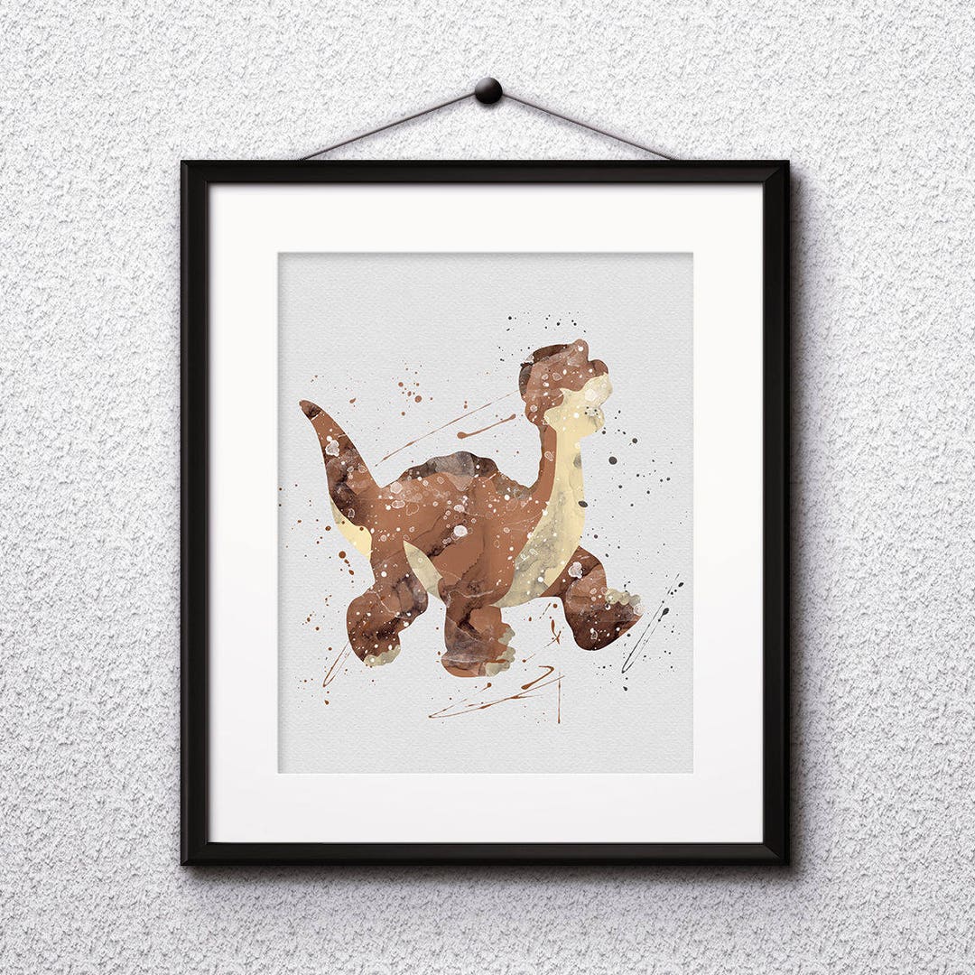 Littlefoot Watercolor Print, Land Before Time, Brontosaurus Art ...