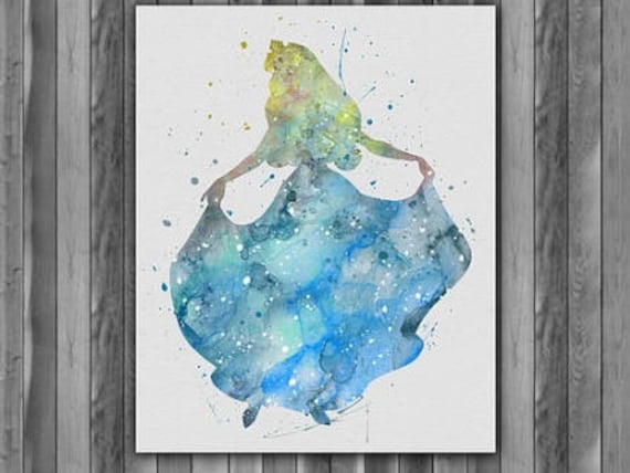 Princess Aurora Watercolor Print Aurora Art 2 Princess Art | Etsy