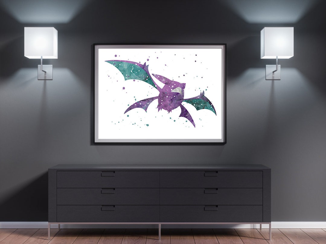 Pokemon Crobat Watercolor Print, Crobat Art, Zubat Art, Crobat Painting ...