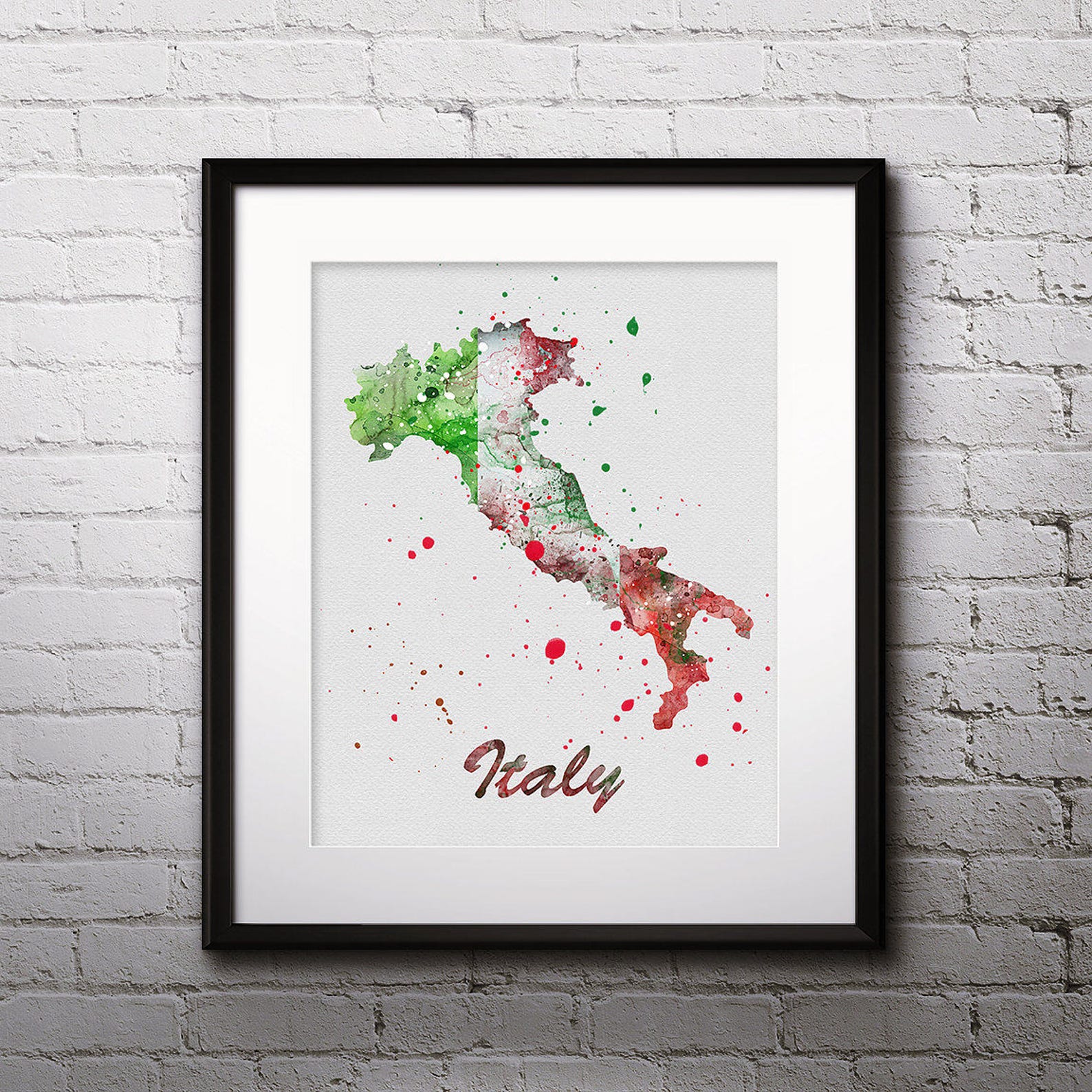 Italy Map Watercolor Print Italy Map Art Italy Map Painting | Etsy