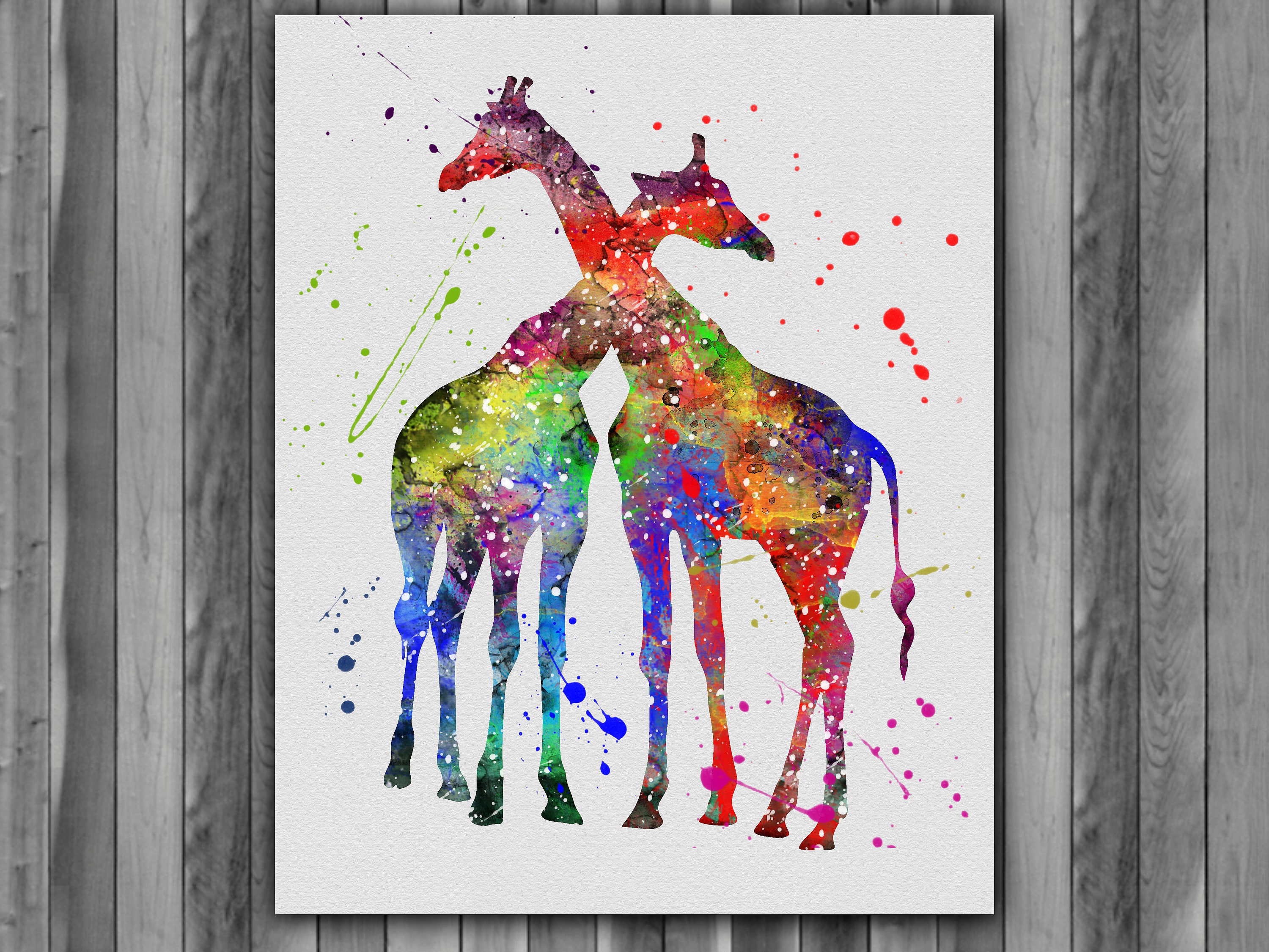 Giraffe Watercolor Print Giraffe Art 10 Giraffe Painting | Etsy