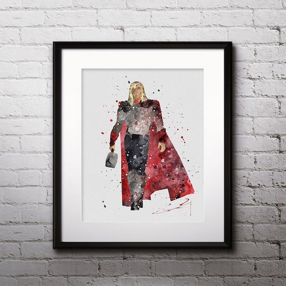 Thor Watercolor Print Thor Art Thor Painting Thor Poster - Etsy