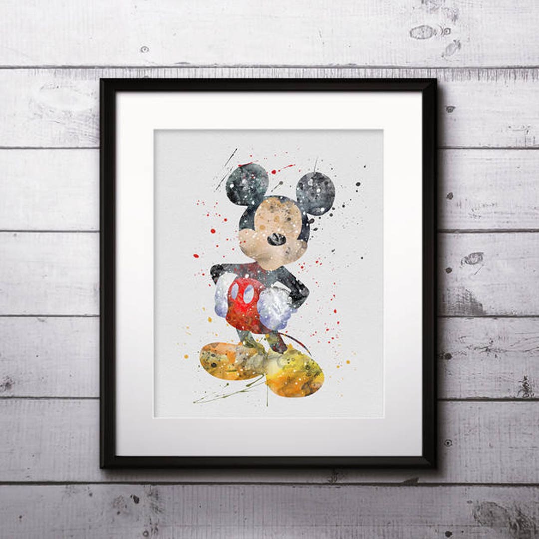 Mickey Mouse Watercolor Print, Disney, Mickey Mouse Art, Mickey Mouse ...