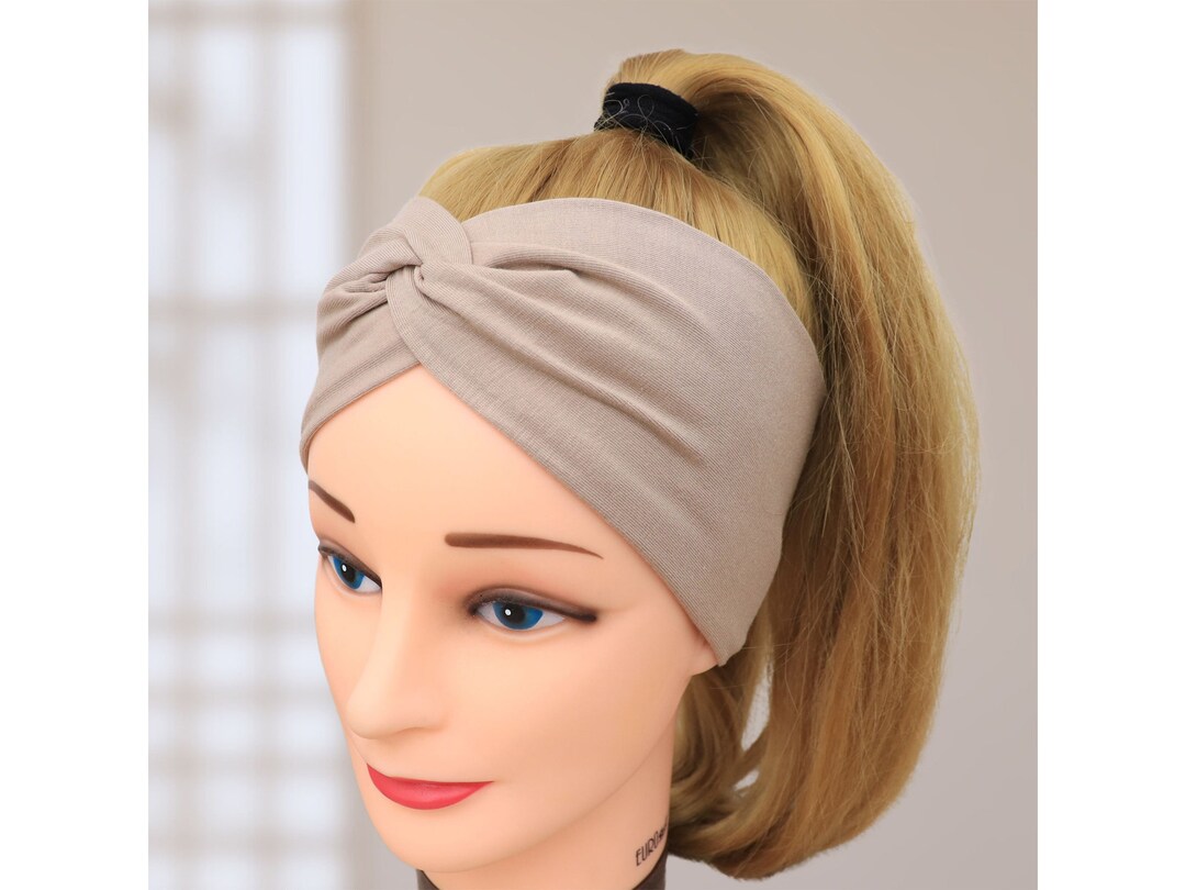 Organic Jersey Wide Headband With Twist | No-slip, No-squeeze | All-day ...