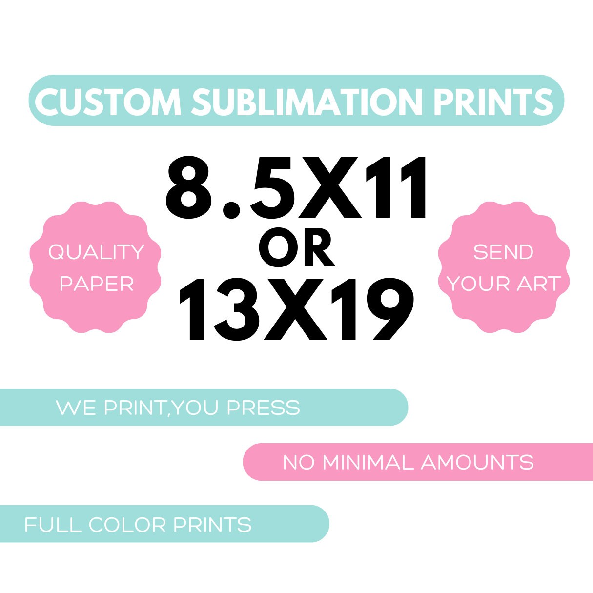 Custom Made to Order Sublimation Transfers up to 13x19, Ready to Press ...