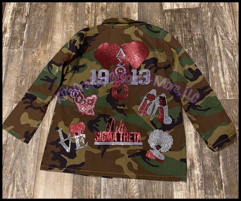 Delta Sigma Theta Camouflage Patchwork Jacket - Etsy