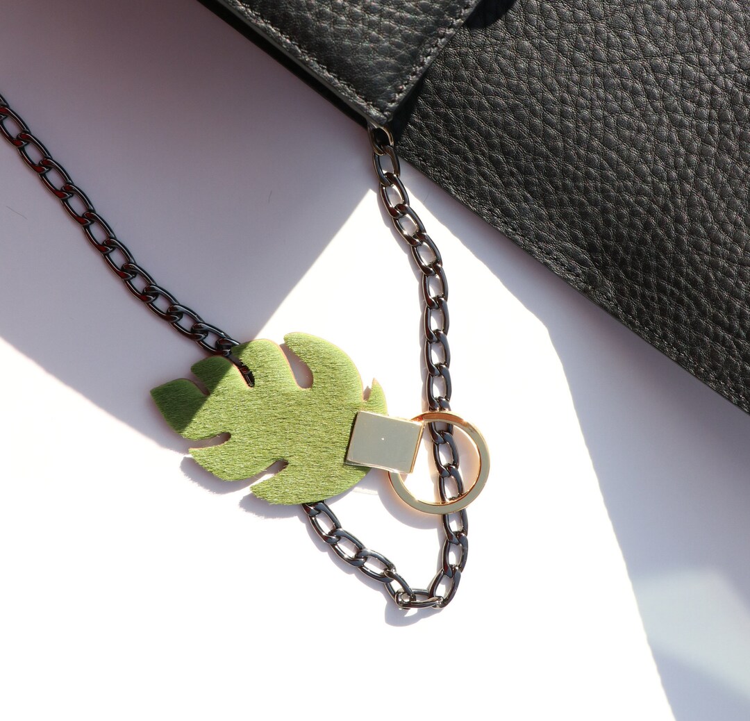 Leaf Leather Keychain, Keyring, Bag Charm Accessory Monstera Leaf - Etsy