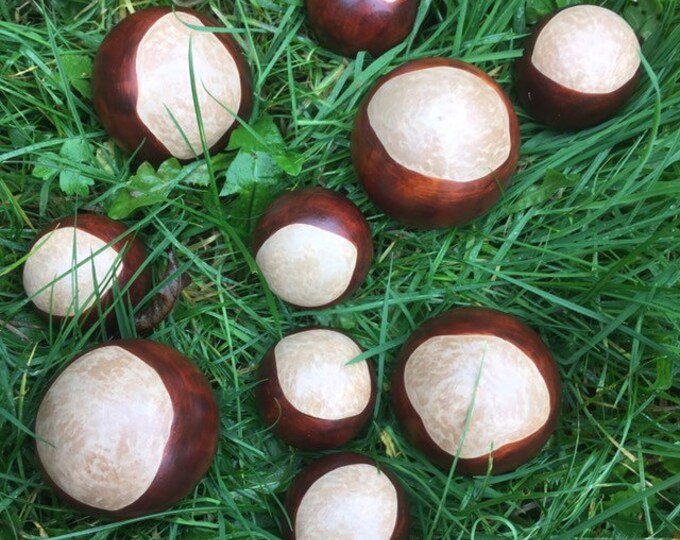 Conker Wooden Ornament Hand Painted Conkers Decoration Paperweight - Etsy