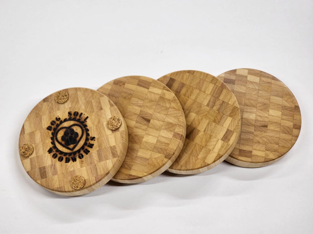 Butcher Block Coasters - Etsy