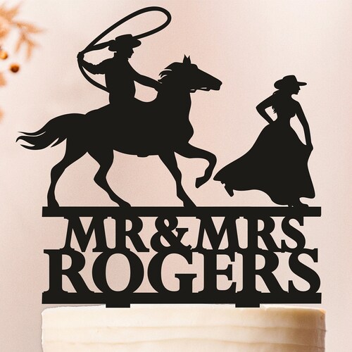 Cowboy Wedding Cake Topper Country Cake Topper Western Cake - Etsy