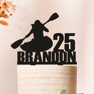 Kayak Cake Topper, Boat Cake Topper, Rower Cake Topper, Rafting Cake ...