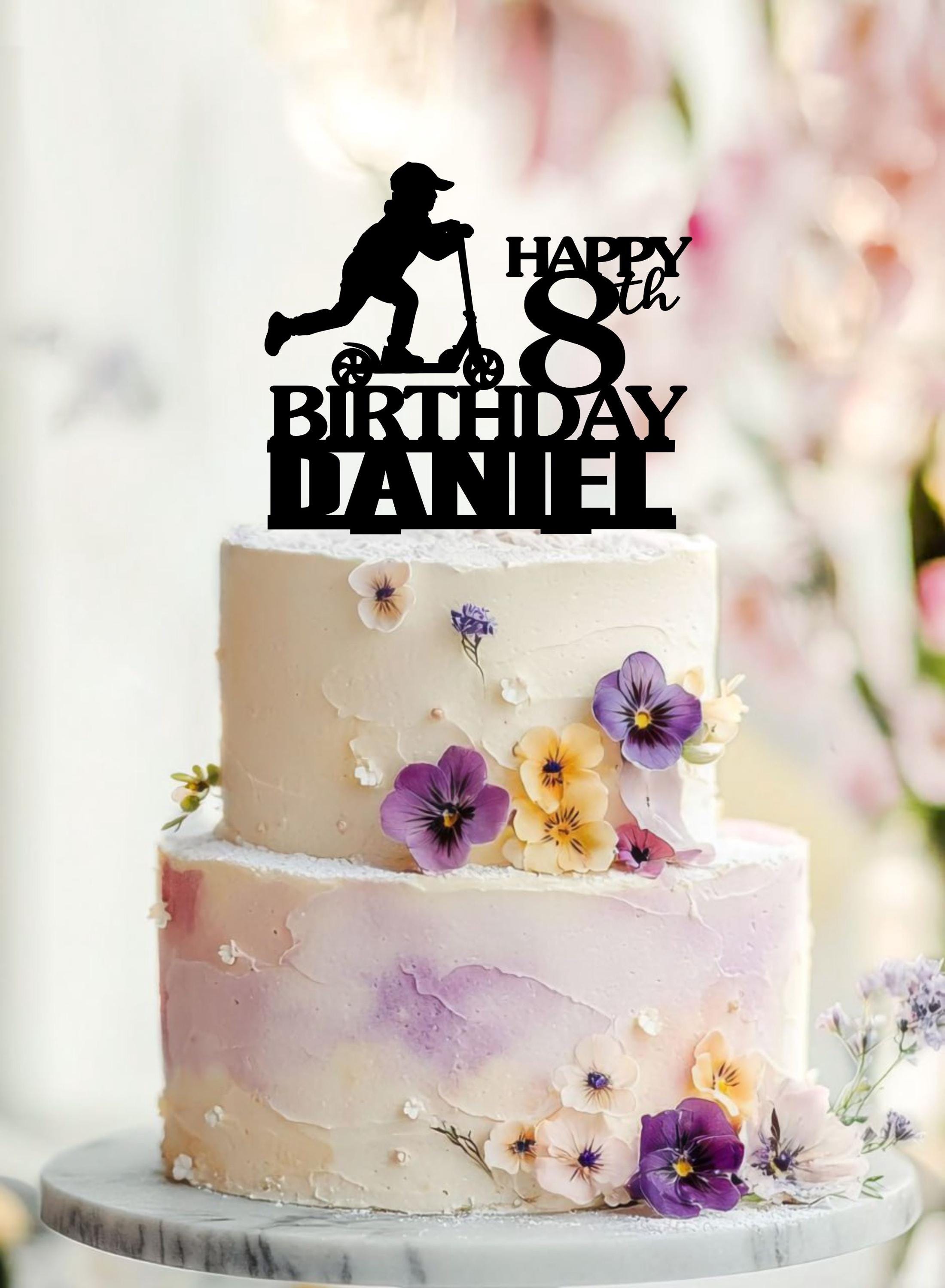Personalized Scooter Birthday Cake Topper, Acrylic or Wood - Etsy